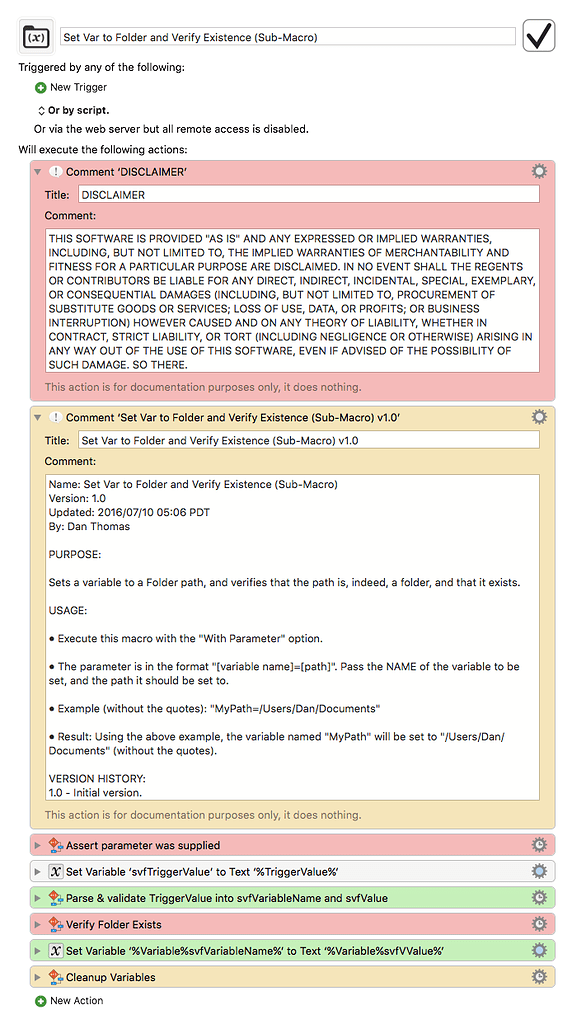 Macro Set Var To Folder And Verify Existence Sub Macro Macro Library Keyboard Maestro