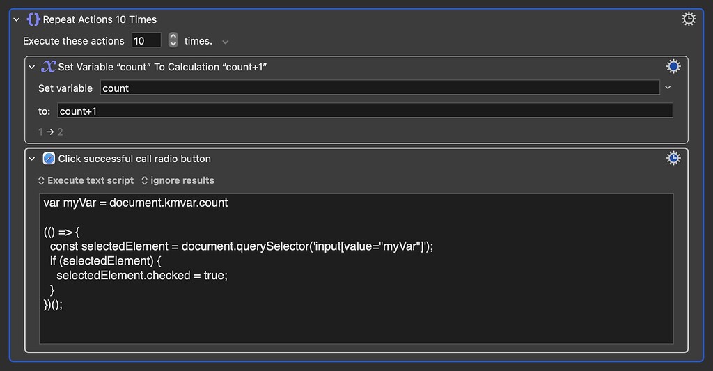 Using A Keyboard Maestro Variable In An Execute Javascript In Browser Action Questions