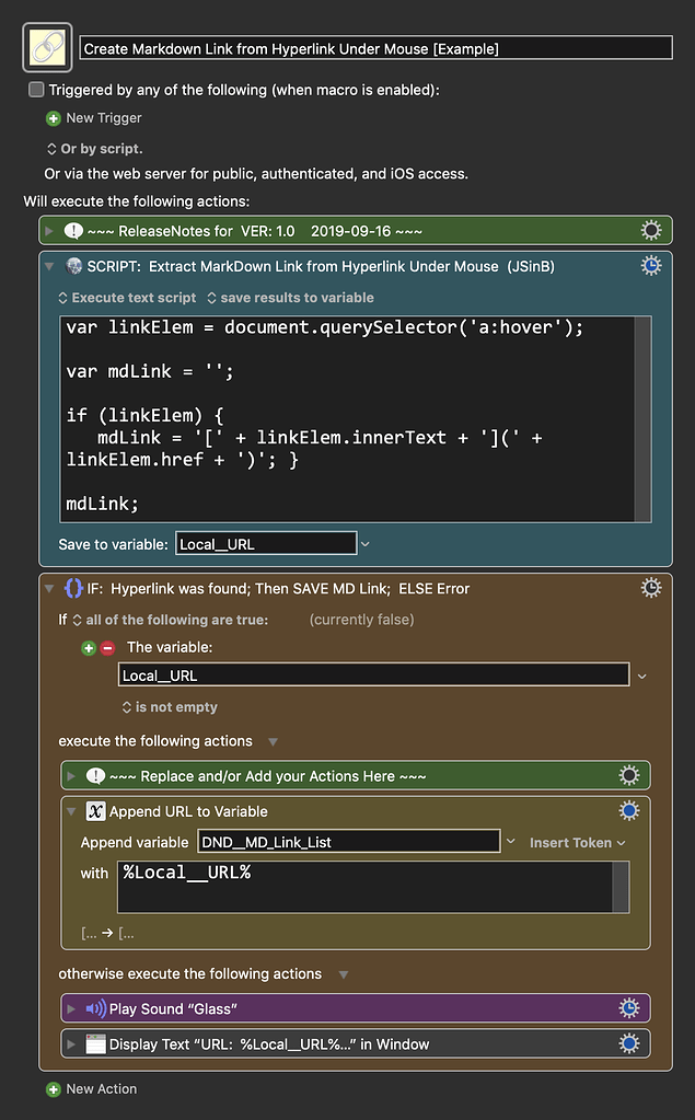 Create Markdown Link From Hyperlink Under Mouse Example Macro V902 Macro Library