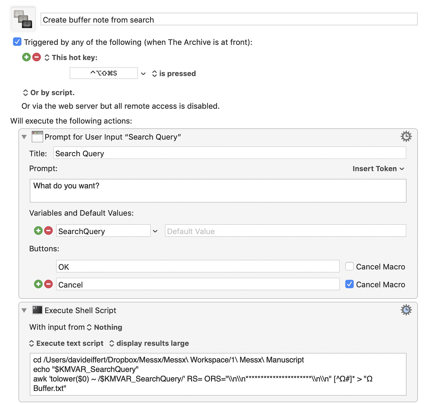 Passing Argument To Awk Questions And Suggestions Keyboard Maestro Discourse