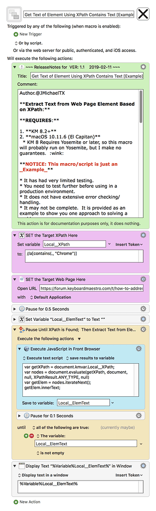 Get Text Of Element Using XPath Contains Text Example Macro Library 