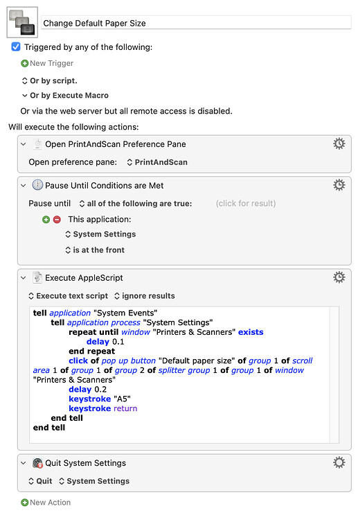 How To Change The Default Paper Size With Keyboard Maestro Questions