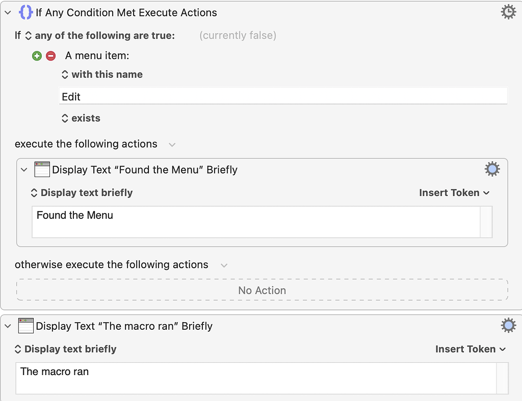 [solved] If Menu Exists Condition In If Then Action Not Finding The Menu Questions