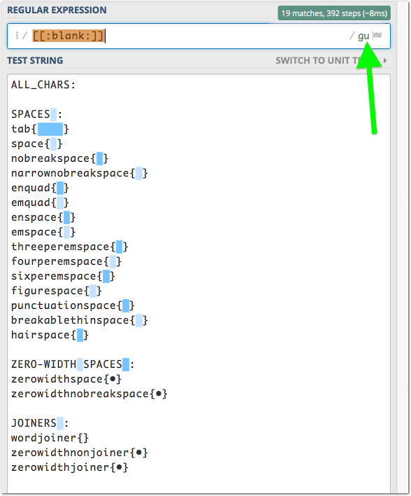RegEx For Horizontal Whitespace s h t Blank Etc Questions
