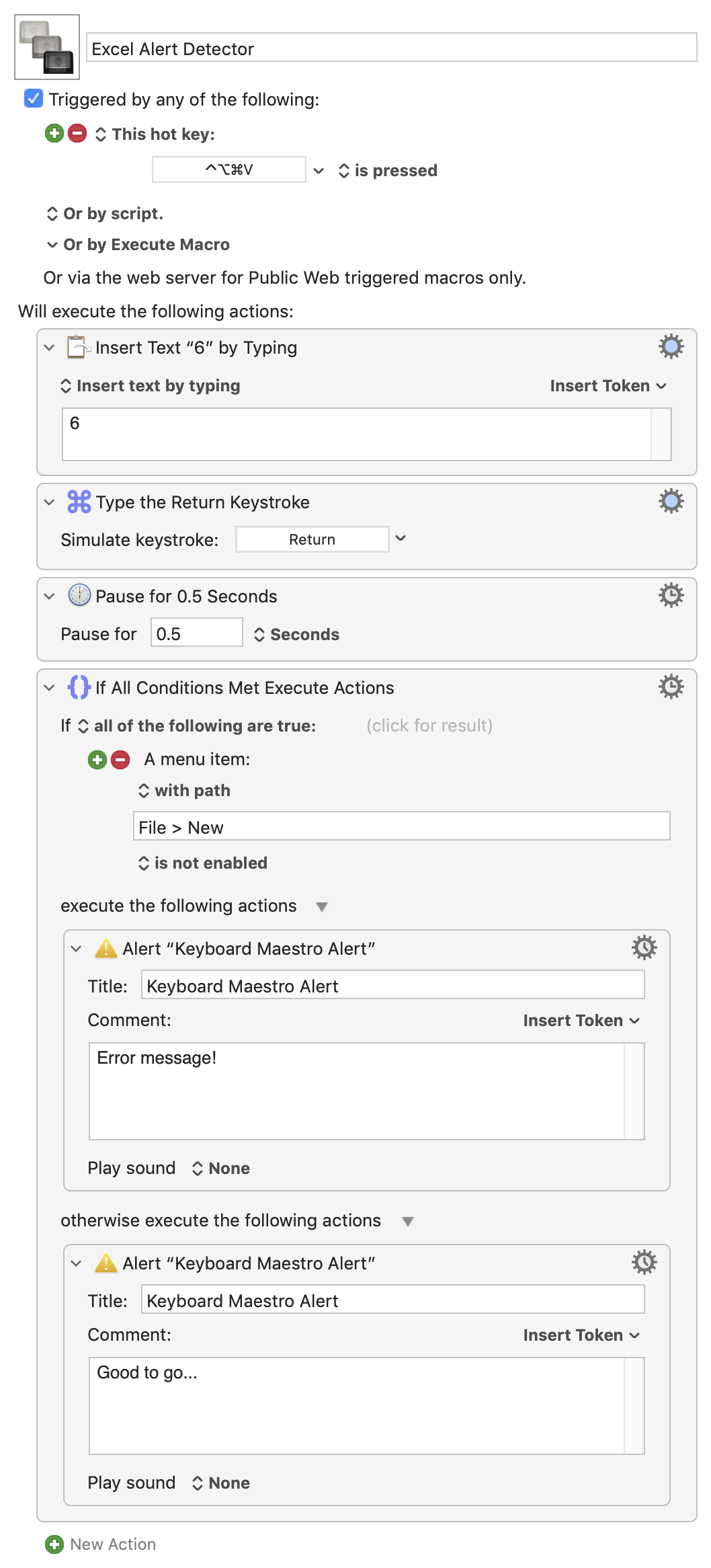 Error In Excel To End Macro And Show Fail Message In Text Box